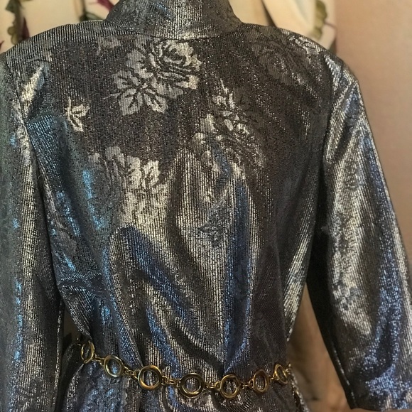 Frejani | Tops | Metallic Silver Damask Blouse Size4 Vintage | Poshmark